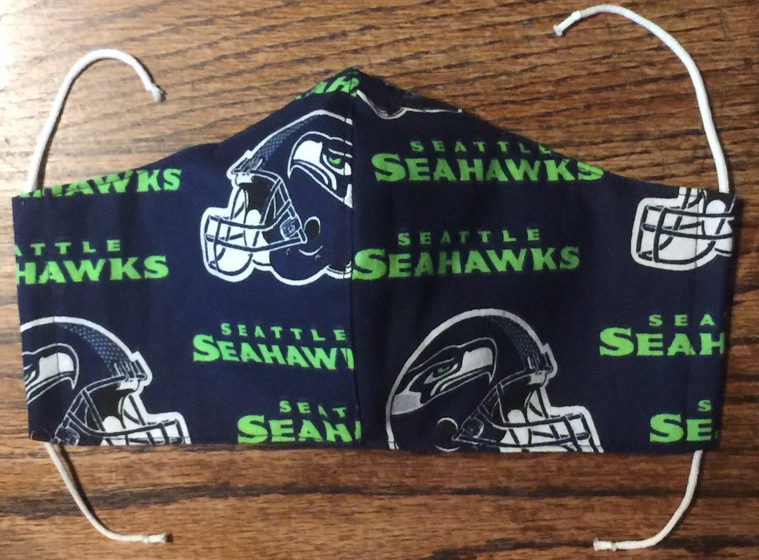 Seattle NFL Seahawks Football Face Mask Fitted Cotton 2 Layer Face Mask ...
