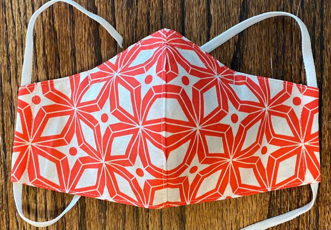 Starburst Mid-century Modern Geometric Red Abstract Fitted Cotton 2 ...