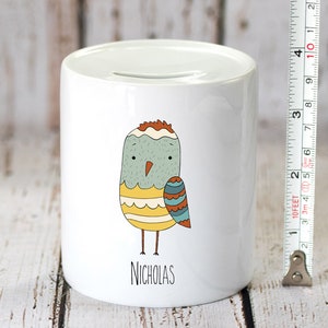 Personalized Kids Money Box, Custom Ceramic Coin Box, Children's Chick ...