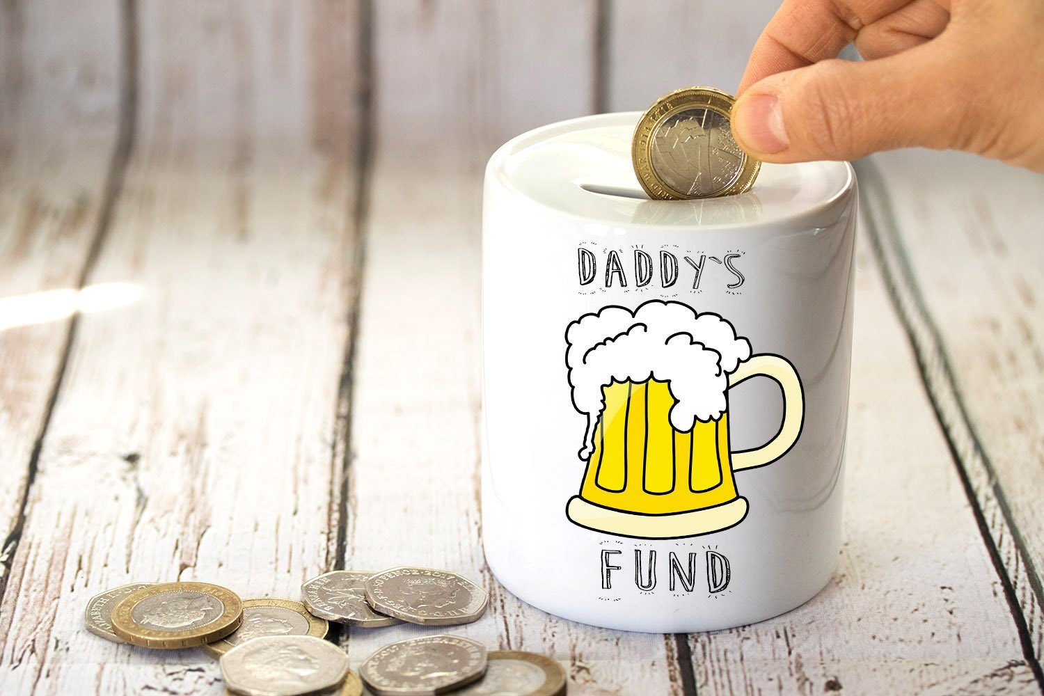 Ceramic Money Box Customizable Coin Box Daddys Beer Fund Tip - Etsy