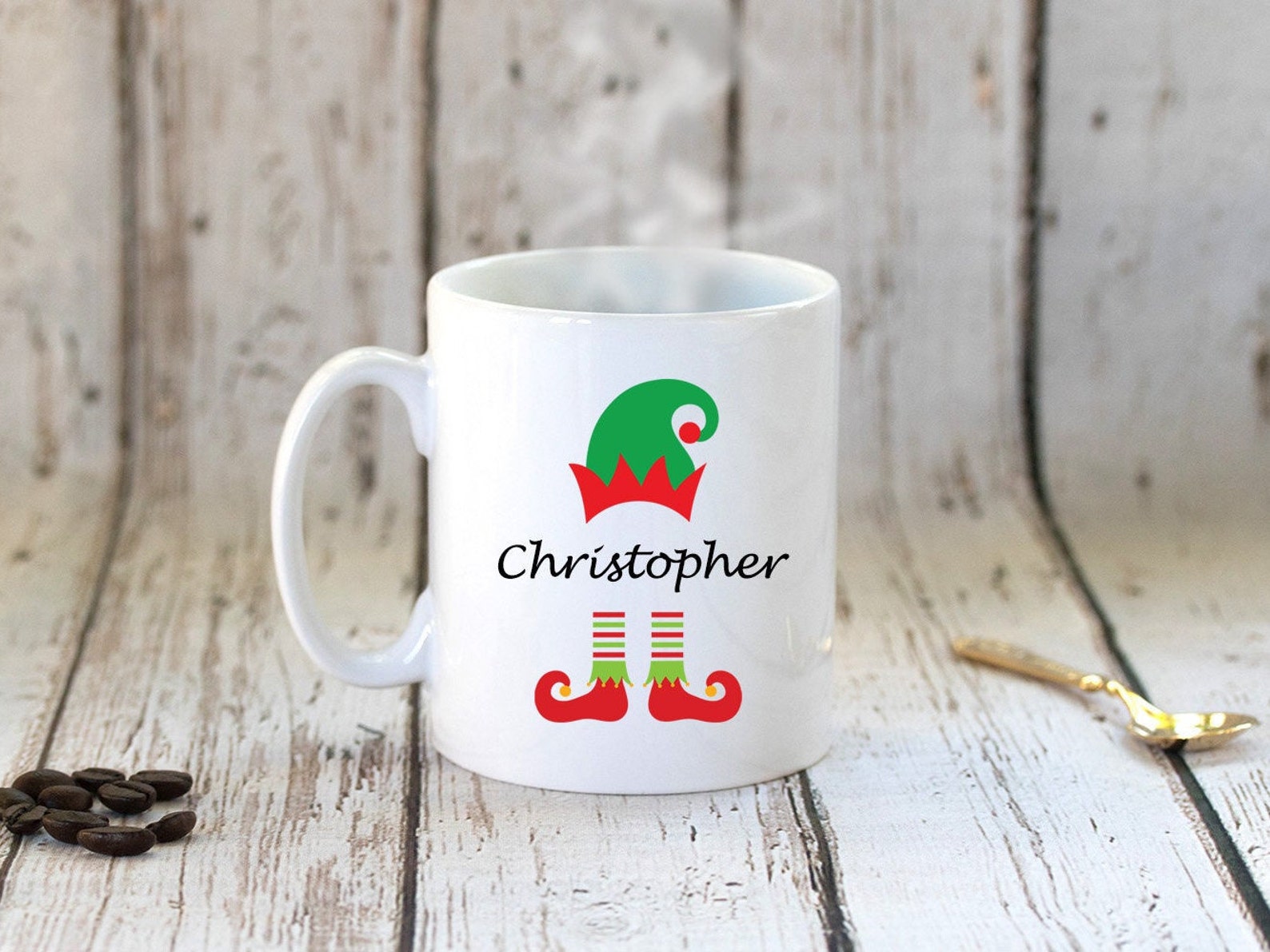 Christmas Elf Mug, Personalised Christmas Mug, Elf Mug, Xmas Gift ...