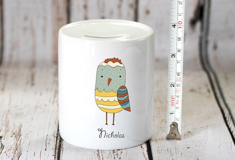 Personalized Kids Money Box, Custom Ceramic Coin Box, Children's Chick ...