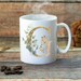 Personalized Monogram Mug, Floral Initial Mug, Initial Mug, Custom ...