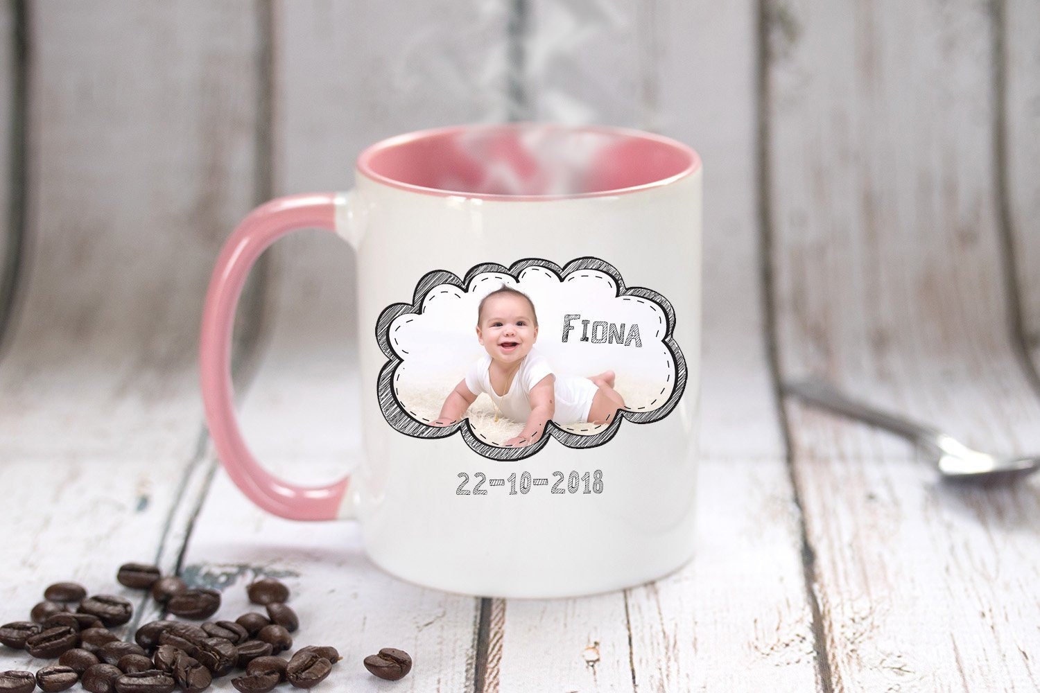 Personalized Photo Baby Mug, New Baby Photo Coffee Mug, Custom Photo ...