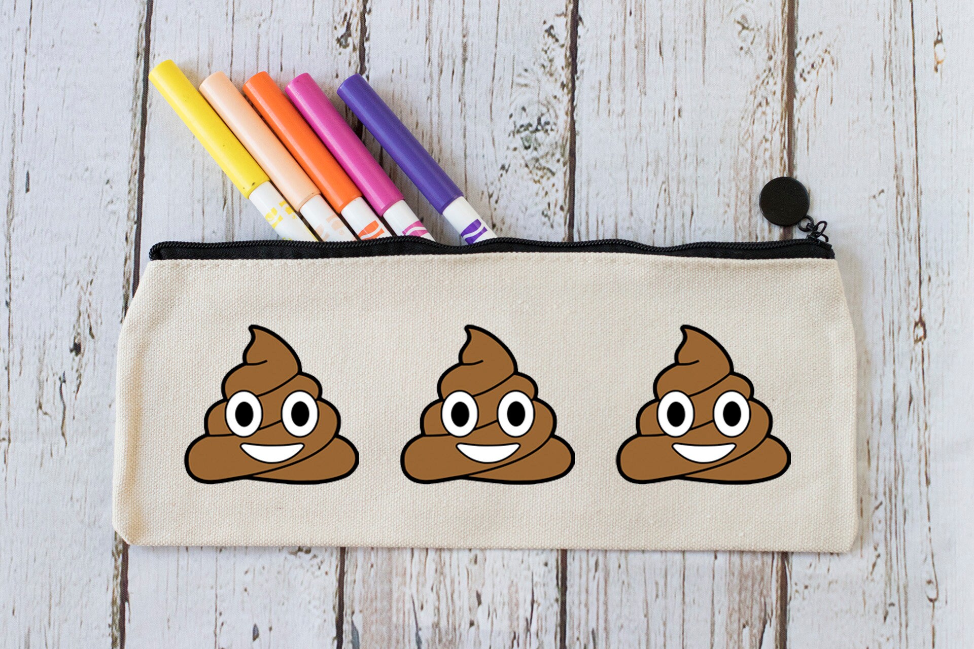 Poop Emoji Pencil Case Linen Pencil Case Poop Emoji - Etsy