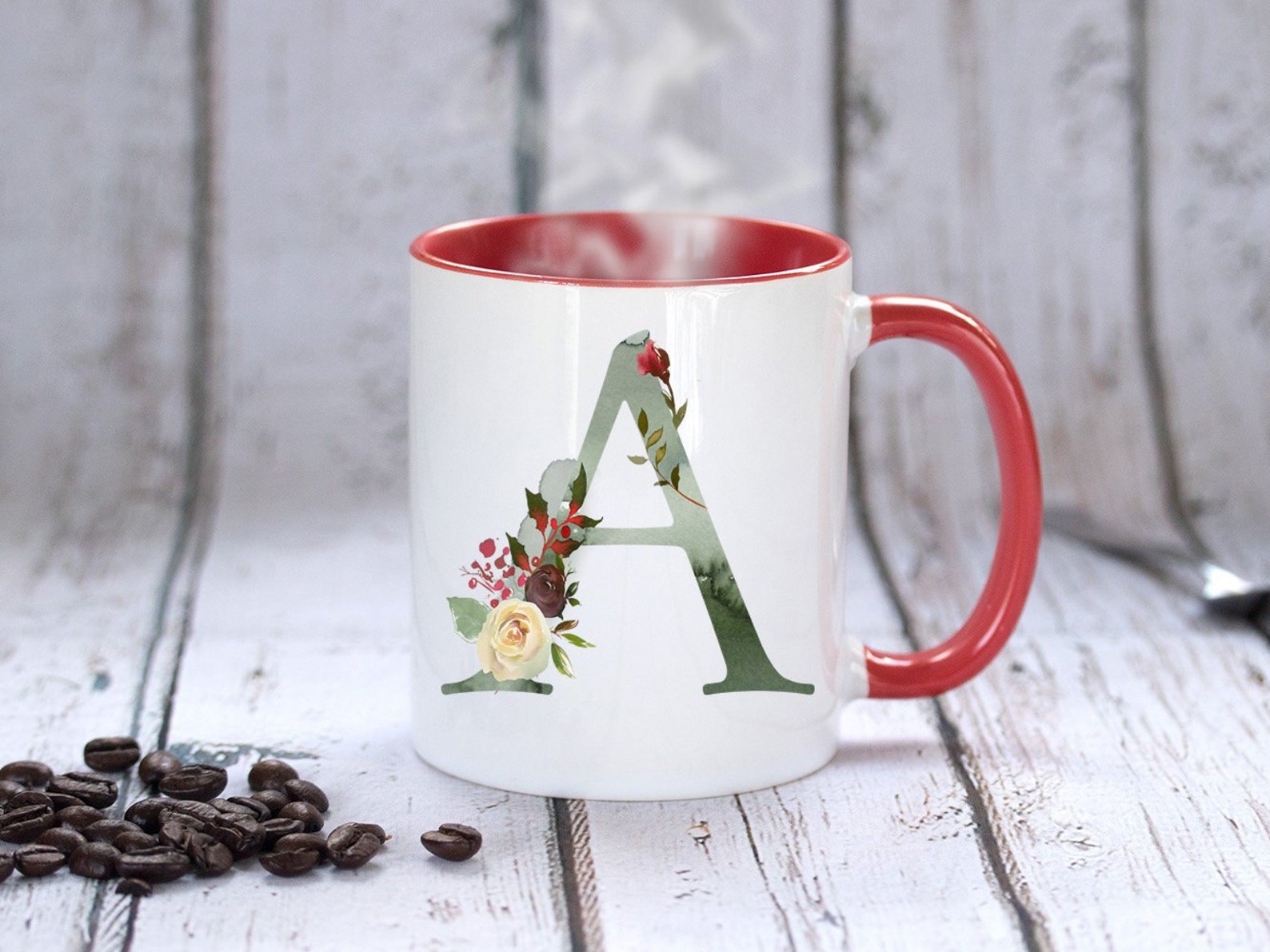Personalized Initial Mug Initial Mug Custom Coffee Mug - Etsy