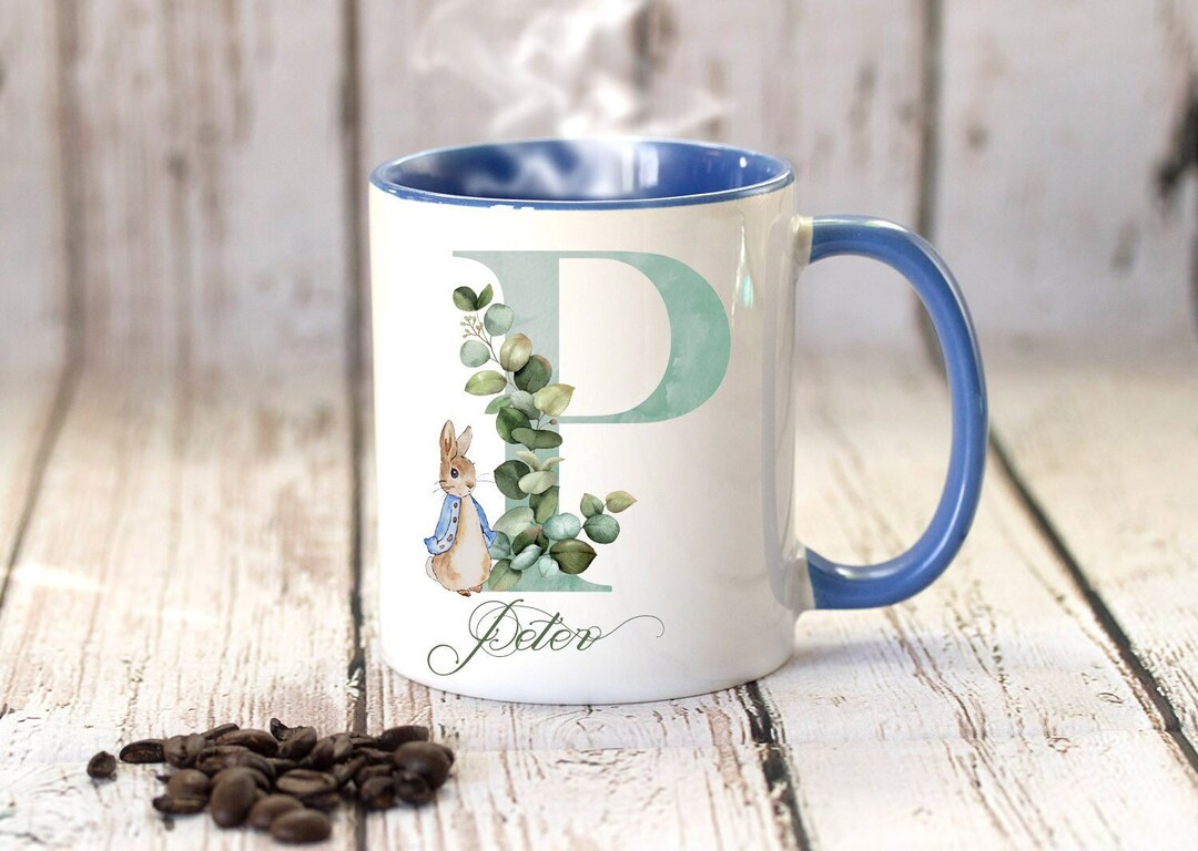 Personalized Mug, Peter Rabbit Mug, Custom Hot Chocolate Mug, Birthday ...