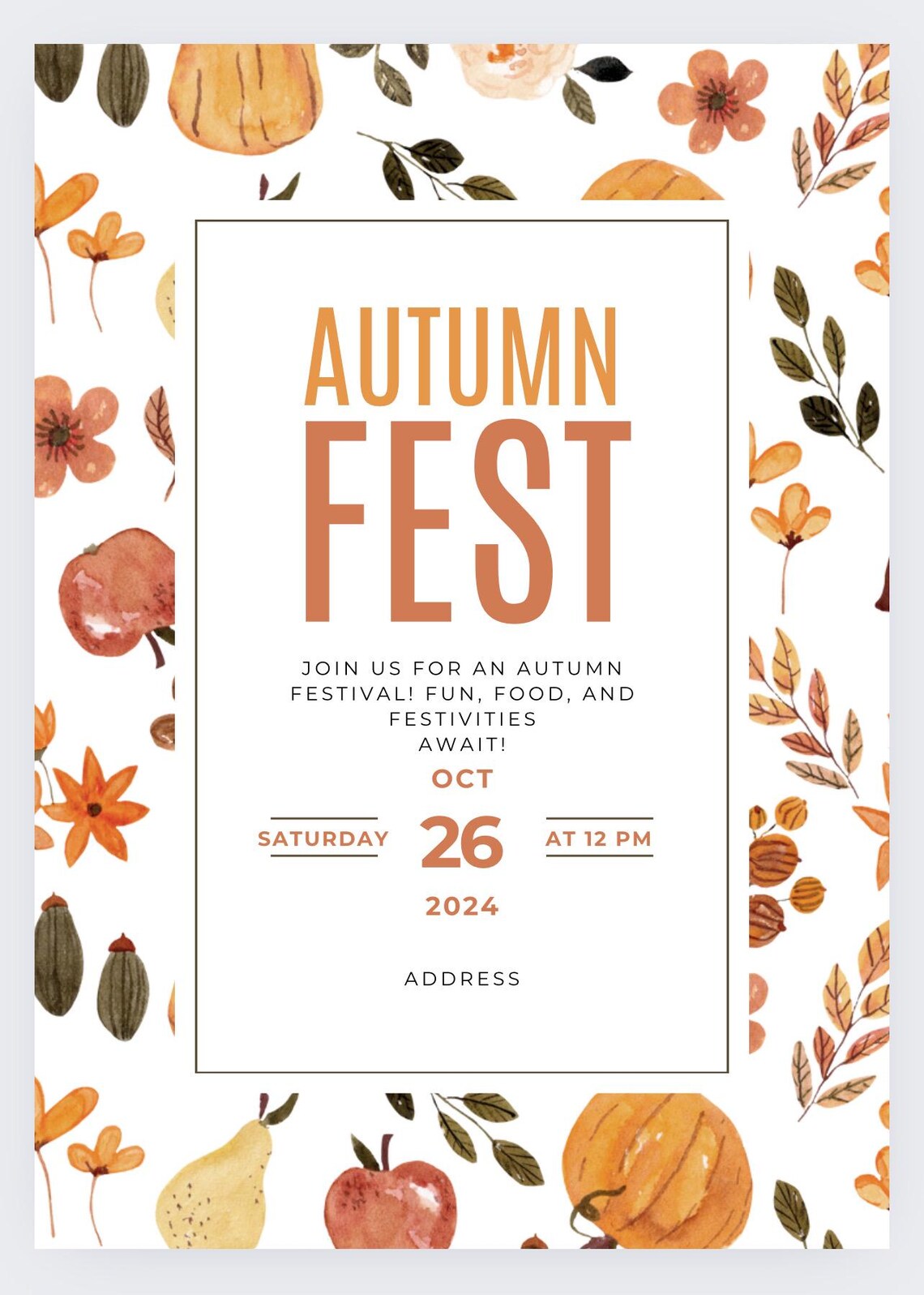 Autumn Festival Invitation - Etsy