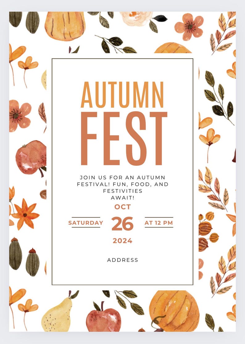 Autumn Festival Invitation - Etsy