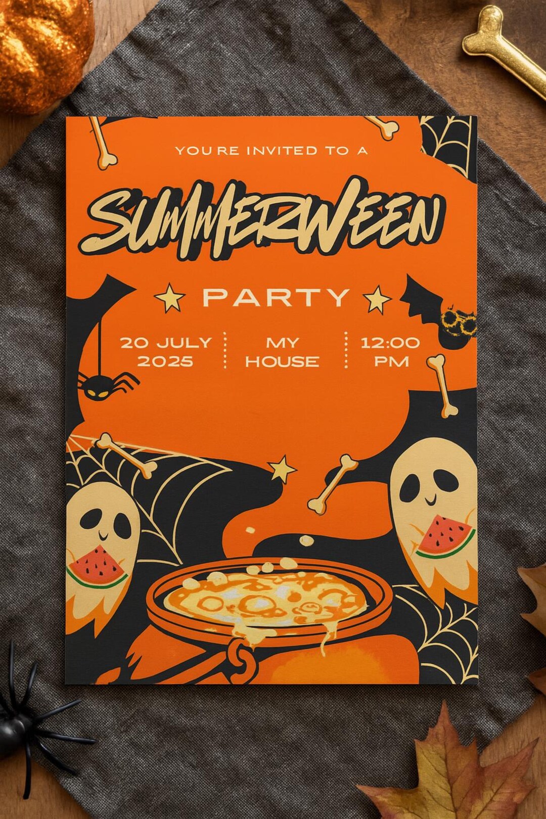 Editable Summerween Party Invitation | Instant Download | Canva ...