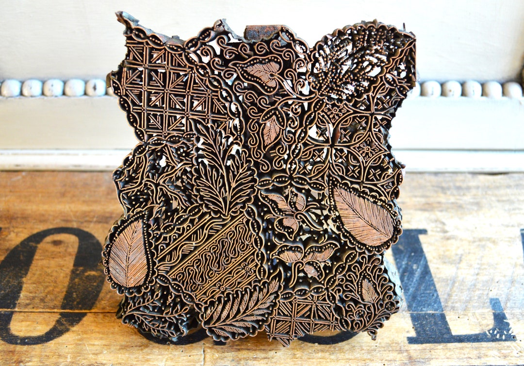 Batik Tjab Copper Printing Block, Indonesian Antique Batik Wall Art ...