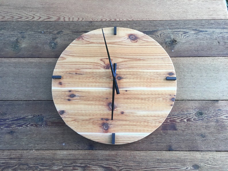 Cedar Wood & Black Wall Clock - Etsy