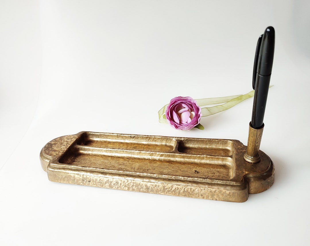 ART DECO Pen Tray Ballpoint Pen Holder Made of Solid Brass for Desk ...