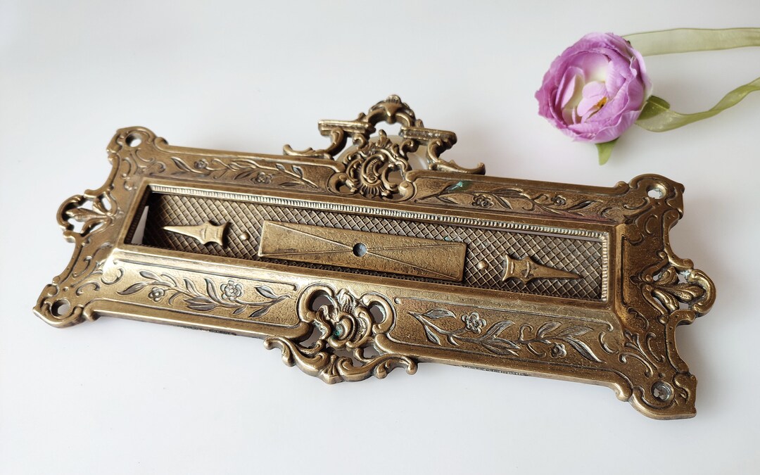 Letterbox Cover Solid Brass Wilhelminian Style Top Condition Historical ...