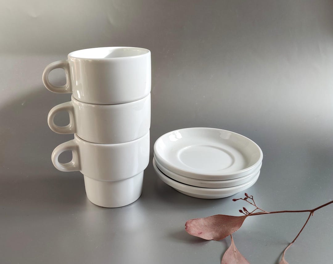 TC100 Thomas, Röricht 3x SET Cups Stacking Tableware Vintage in White 1970s Simple - Etsy