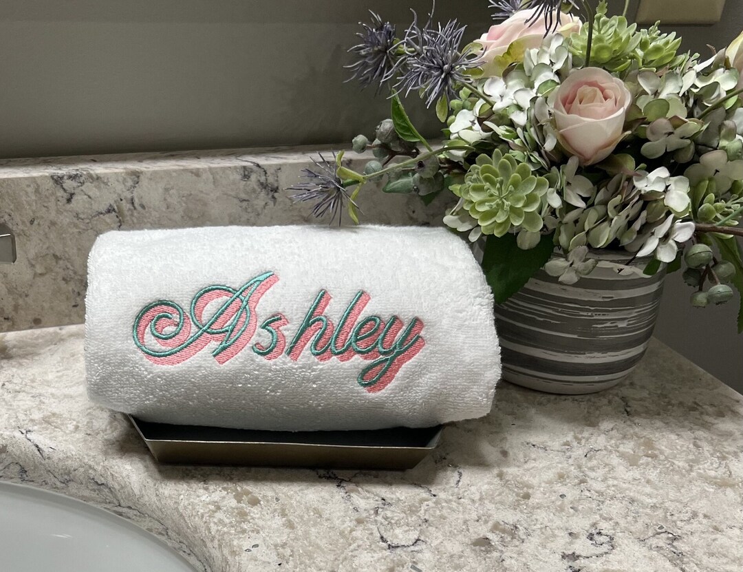 Embroidered Hand Towel-monogrammed Hand Towel-piped Hand Towel ...