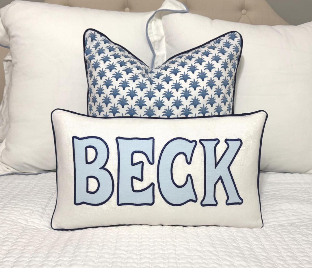Monogram Appliqué Pillow Cover Personalized Name Pillow Monogram Pillow ...