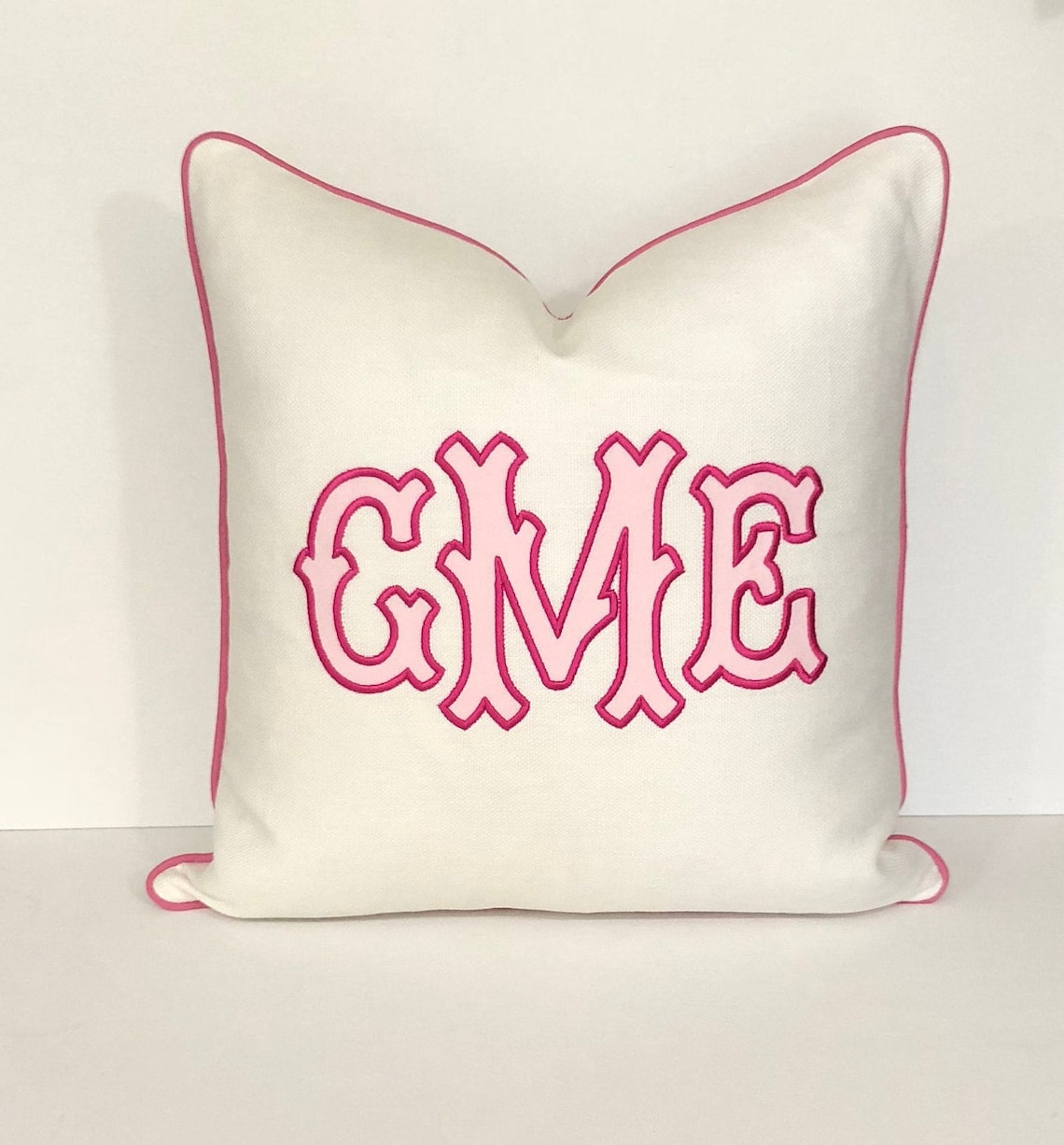 Monogram Pillow-monogram Appliqué Pillow Cover Embroidered - Etsy