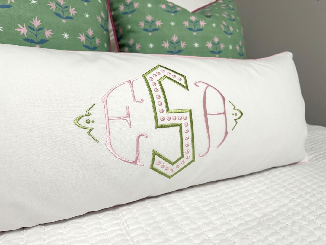Large Monogram Pillow Cover-embroidered Pillow-personalized Pillow ...