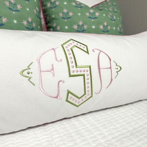 Large Monogram Pillow Cover-embroidered Pillow-personalized Pillow ...