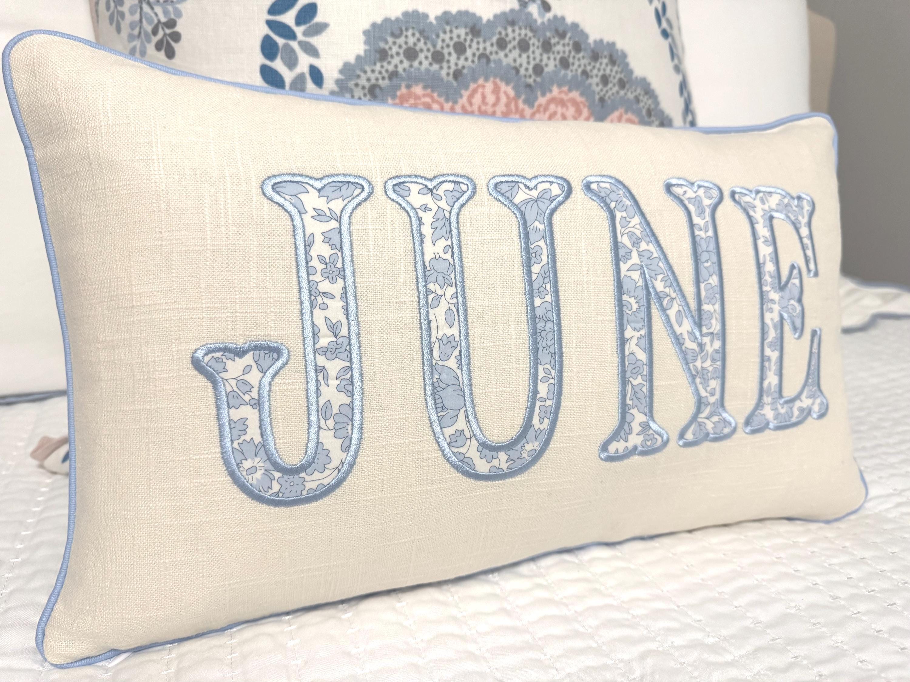 Large Monogram Applique Pillow Cover-name Pillow-embroidered Pillow ...