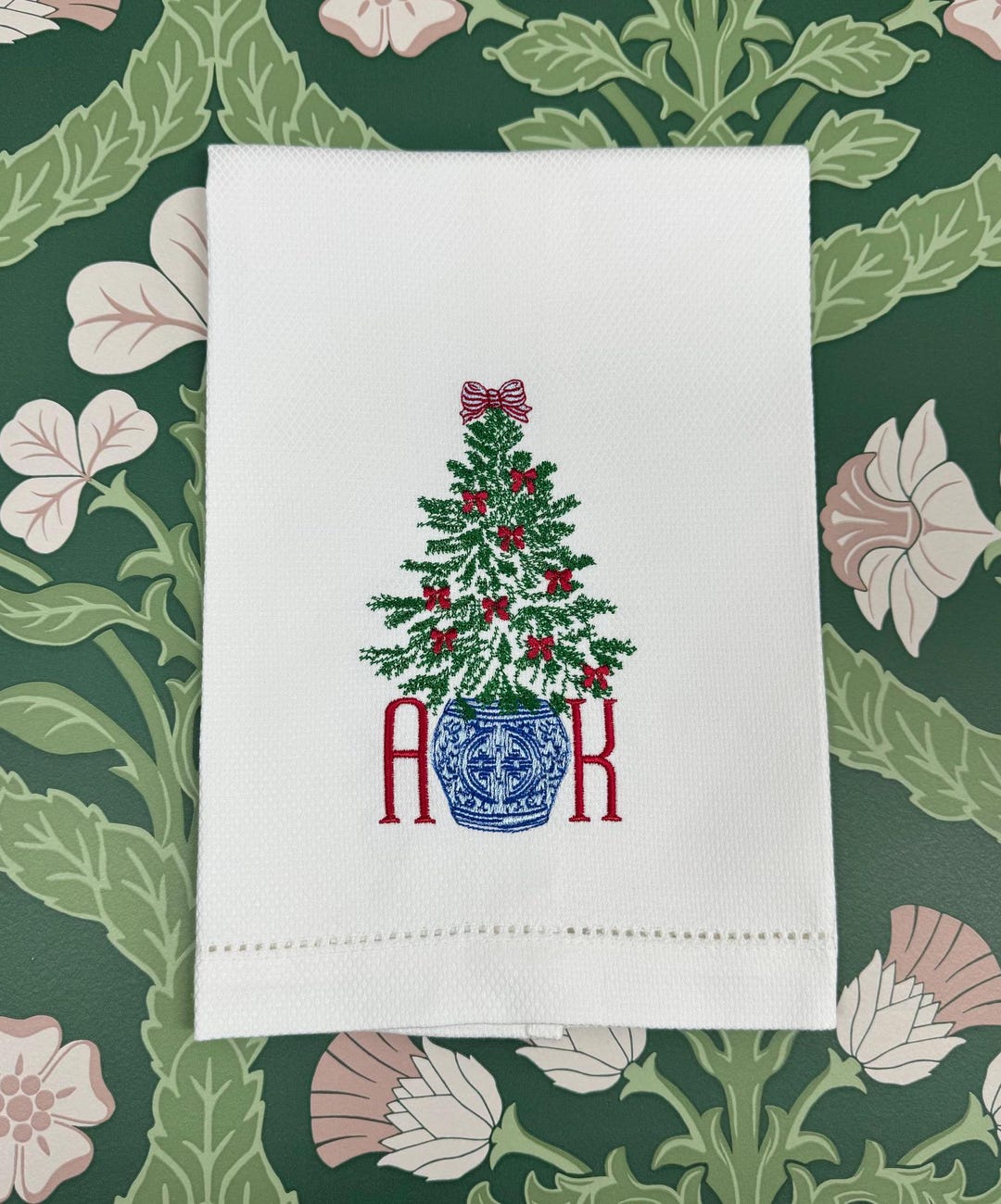 Embroidered Holiday Hand Towel-christmas Hand Towel-holiday Gift ...