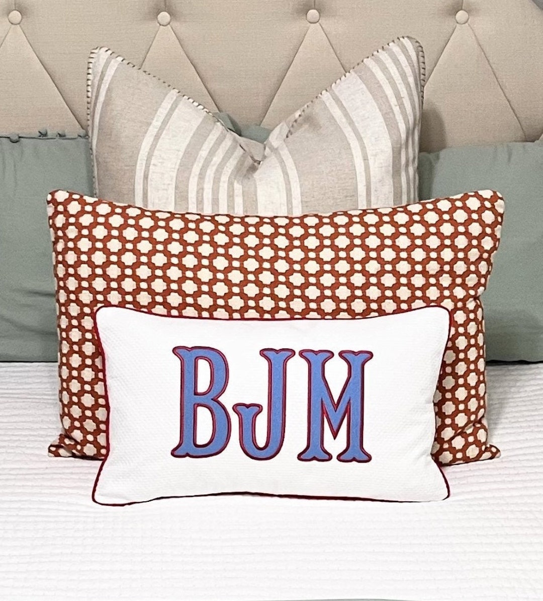 Monogram Appliqué Pillow Cover-personalized Pillow-monogram Pillow ...
