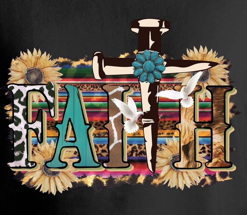 Faith Png Western Faith PNG Gemstone Faith Cross Png - Etsy