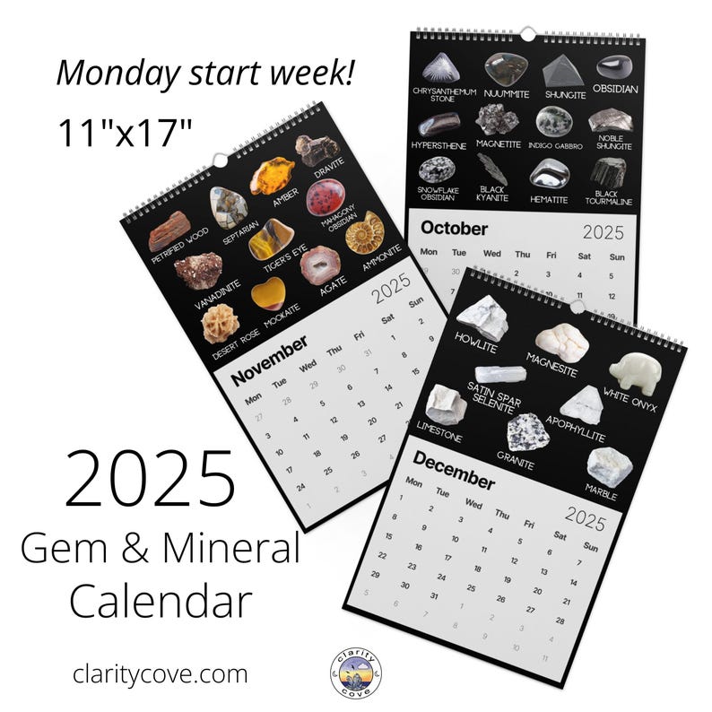 2025 Gem & Mineral Wall Calendar for Crystal Lovers, Geologists ...