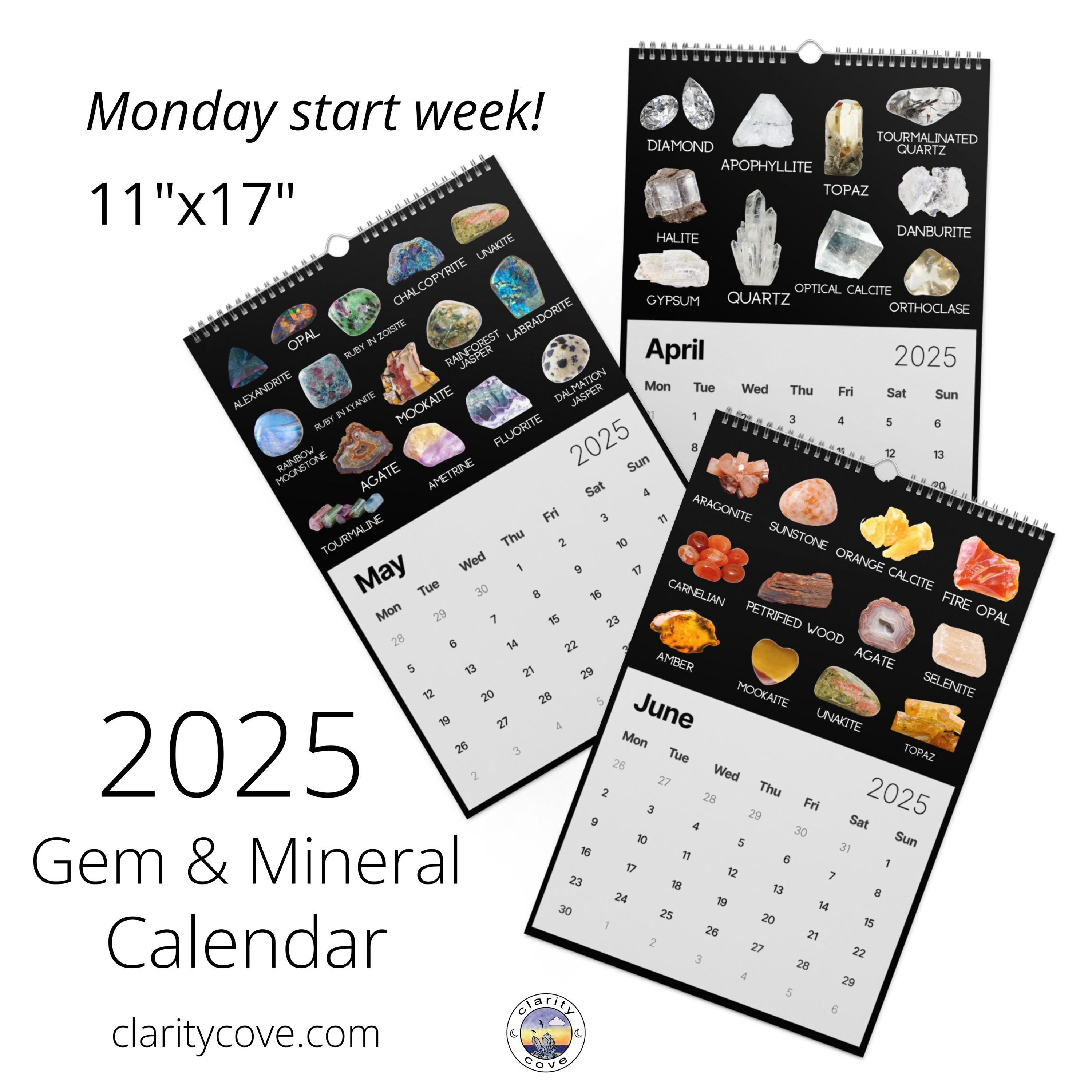 2025 Gem & Mineral Wall Calendar for Crystal Lovers, Geologists ...