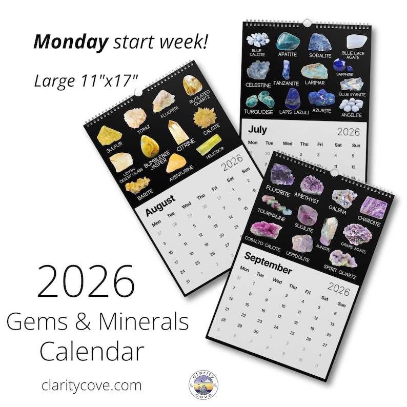 2026 Gems & Minerals Wall Calendar for Crystal Lovers, Geologists ...