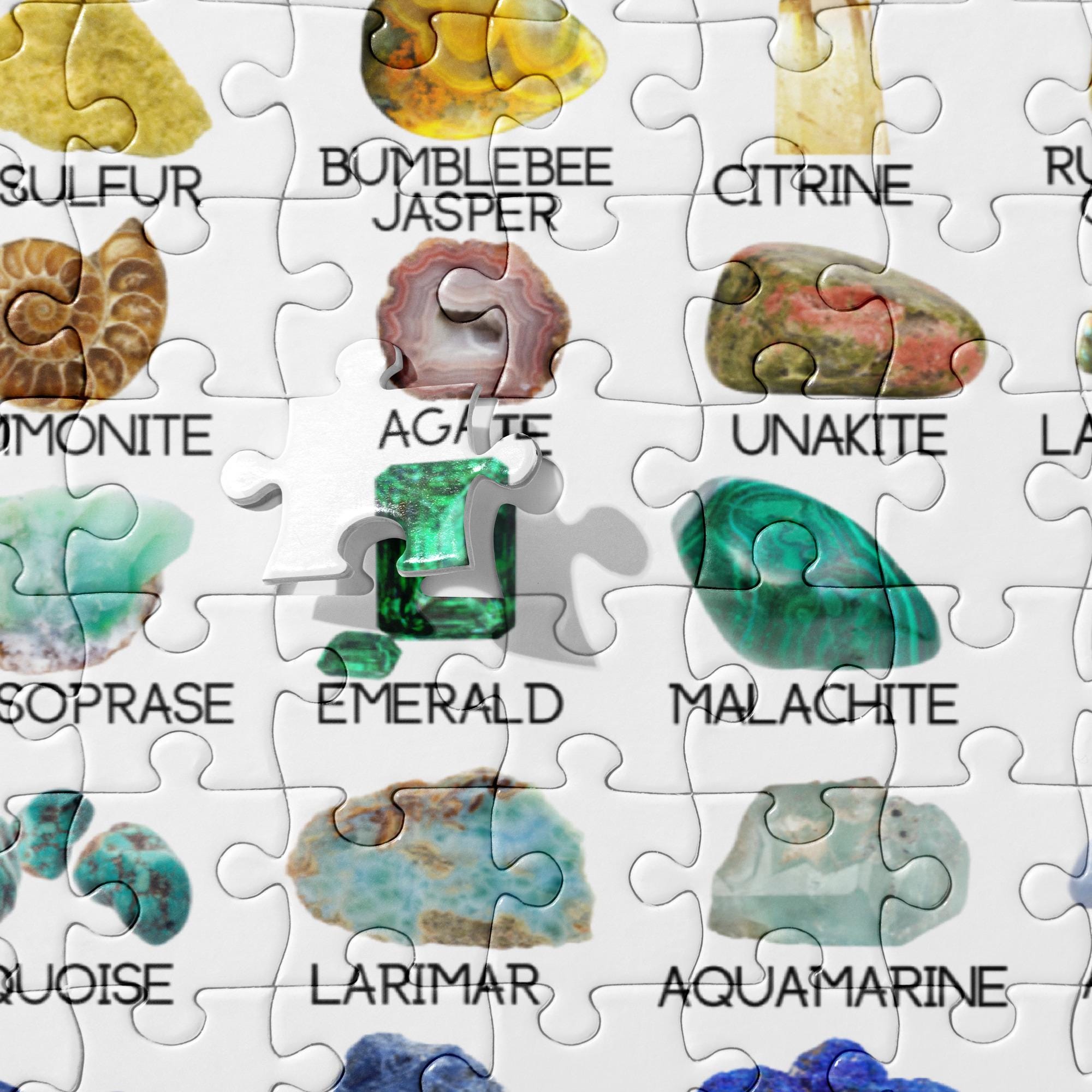Crystal Identification Chart Jigsaw Puzzle: Geology Gift - Etsy