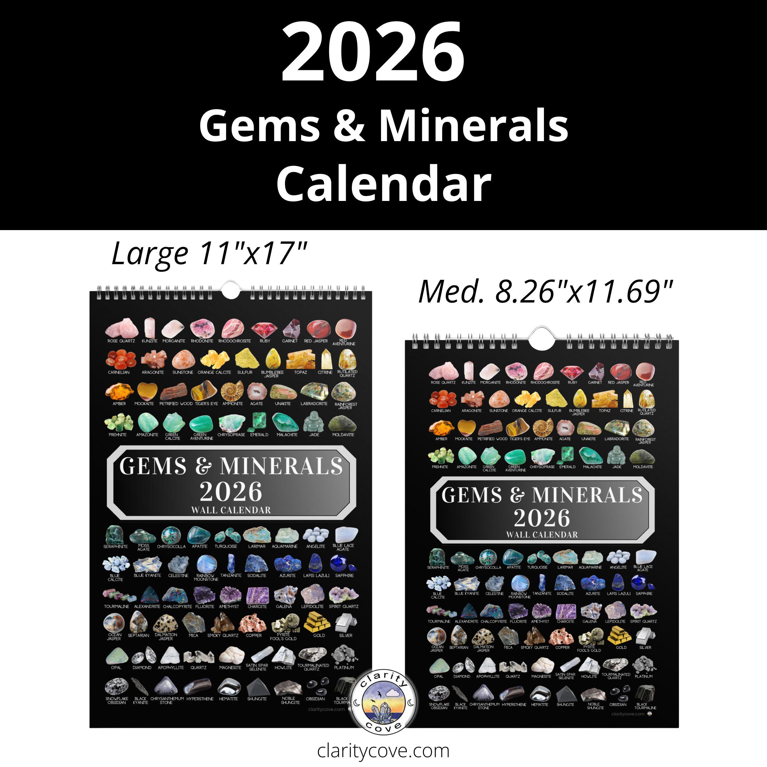 2026 Gems & Minerals Wall Calendar for Crystal Lovers, Geologists ...