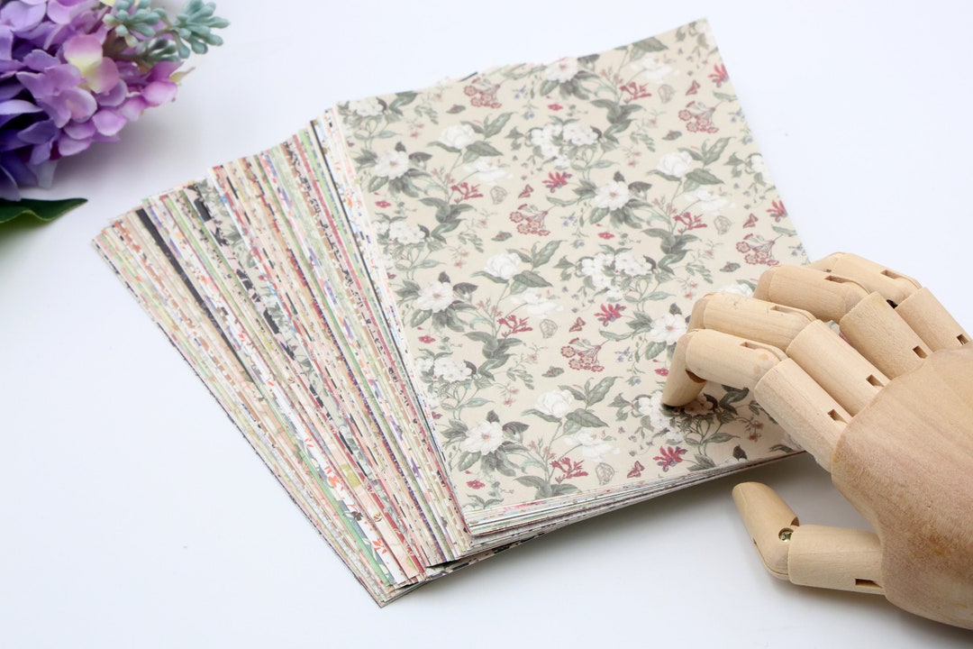 100pcs Pack Various Small Flower Paper Pads |floral Botanical Paper ...