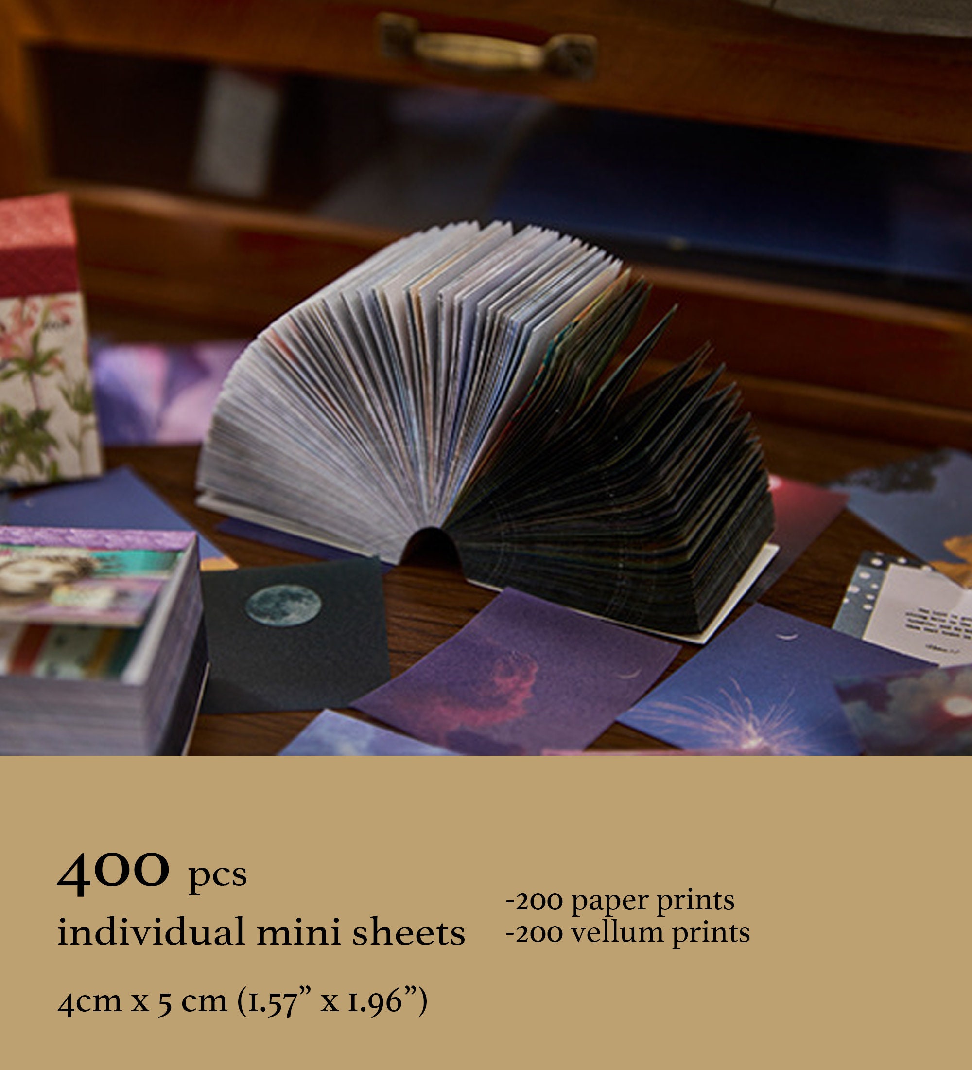 400 Sheets Mini Paper Booklet | Assorted Pattern Plant Letter Vintage ...