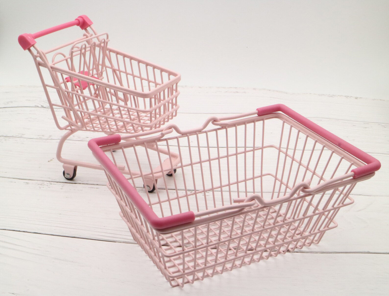 Pink Mini Shopping Cart | Medium Shopping Basket | Shopping Cart Toy ...