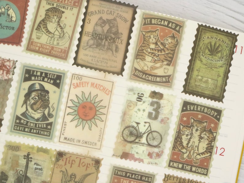 Poster Washi Stickers | Retro Poster Ads Magazine Advertisement Sticker ...