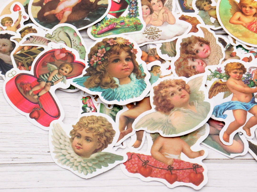 Pack of 50 Pcs | Vintage Little Angel Sticker | Cupid Stickers ...