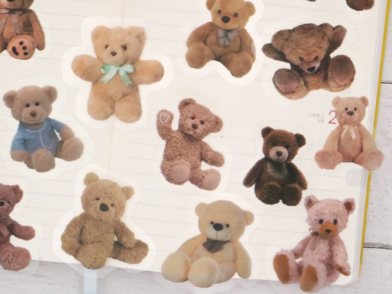 Bear PET Plastic Sticker | Teddy Bear Themed PET Plastic Fluffy Bear ...