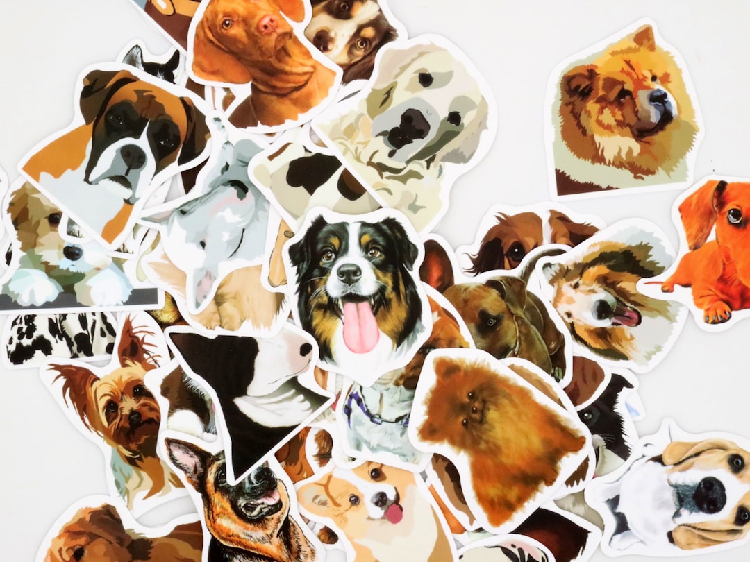 Pack of 50 Pcs Dog Pet STICKER | Cute Dogs Stickers | Waterproof ...