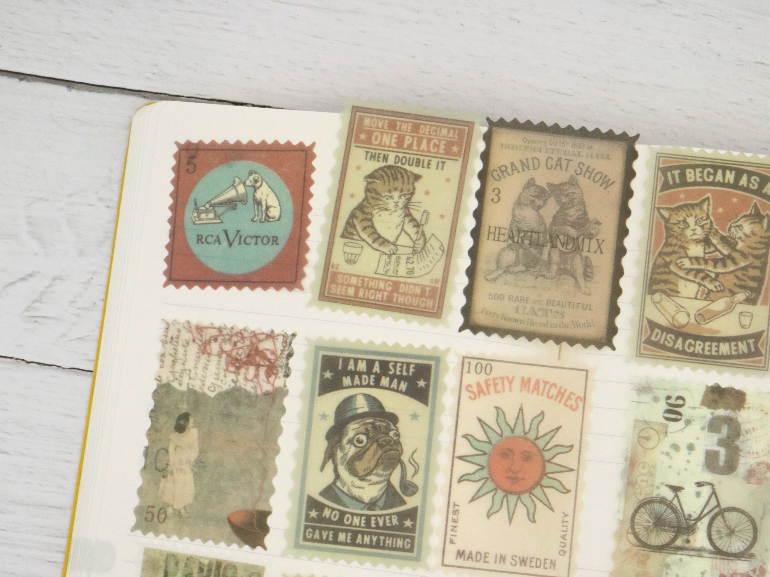Poster Washi Stickers | Retro Poster Ads Magazine Advertisement Sticker ...