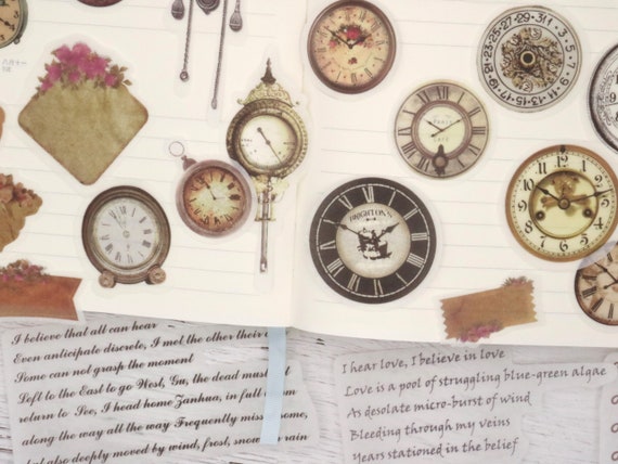 Washi Stickers 60pcs Clock Themed Time Round Gear Clock - Etsy