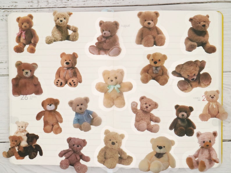 Bear PET Plastic Sticker | Teddy Bear Themed PET Plastic Fluffy Bear ...