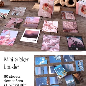 Nature Mini Washi Sticker Booklet | Assorted Pattern Sky Green ...