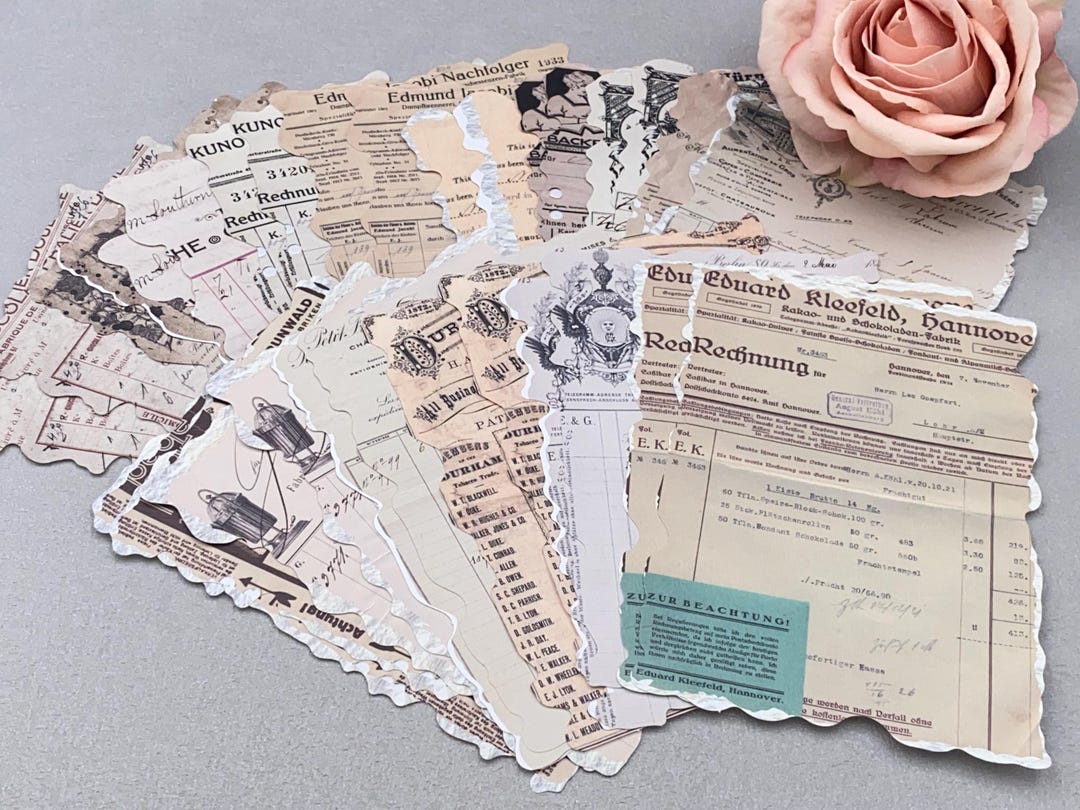 32pcs Vintage Receipt Collage Paper Pads | Junk Journal Art Collage ...