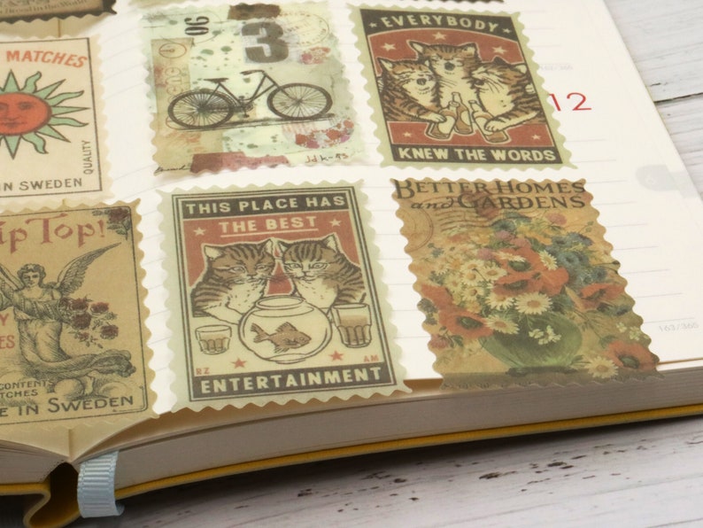 Poster Washi Stickers | Retro Poster Ads Magazine Advertisement Sticker ...