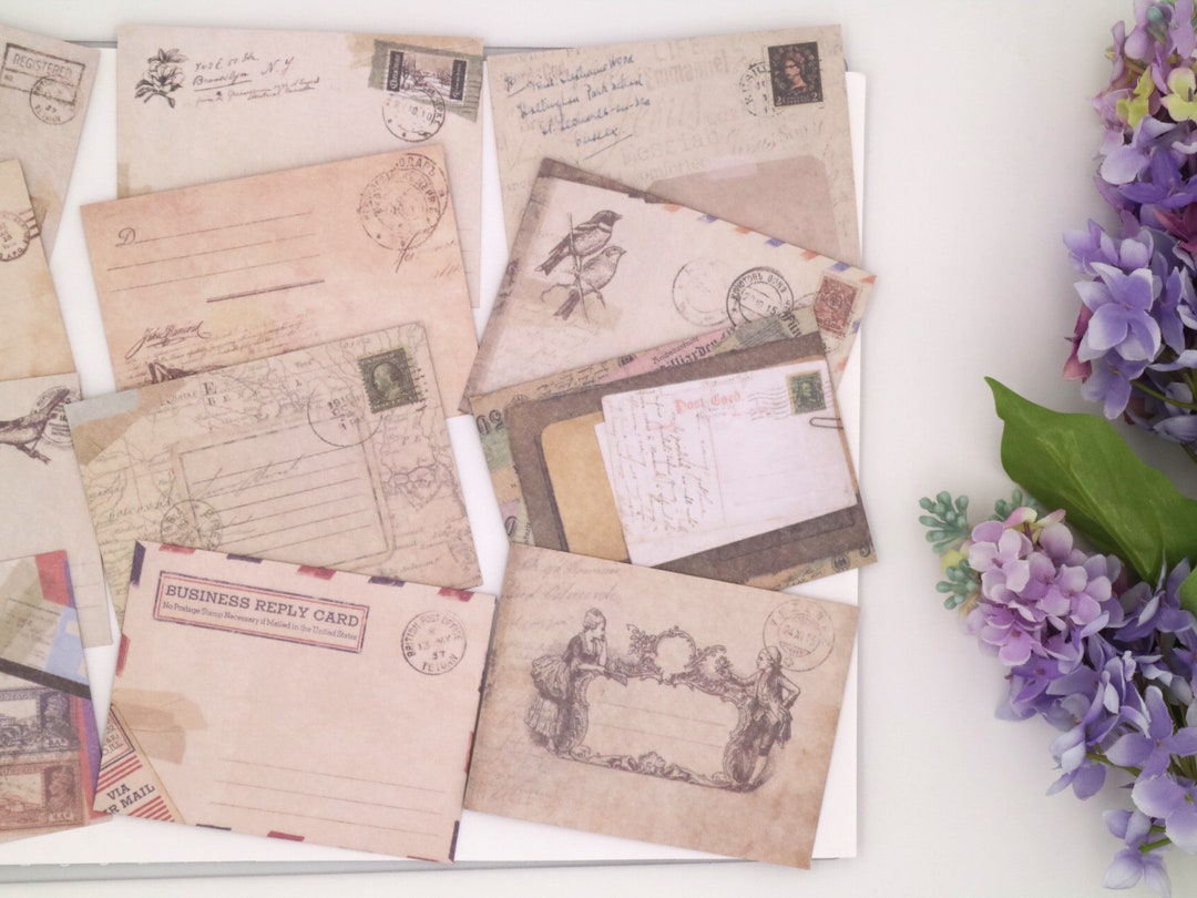 Mini 12 Envelopes Set, Small Envelope, Mini Envelope Vintage Style ...