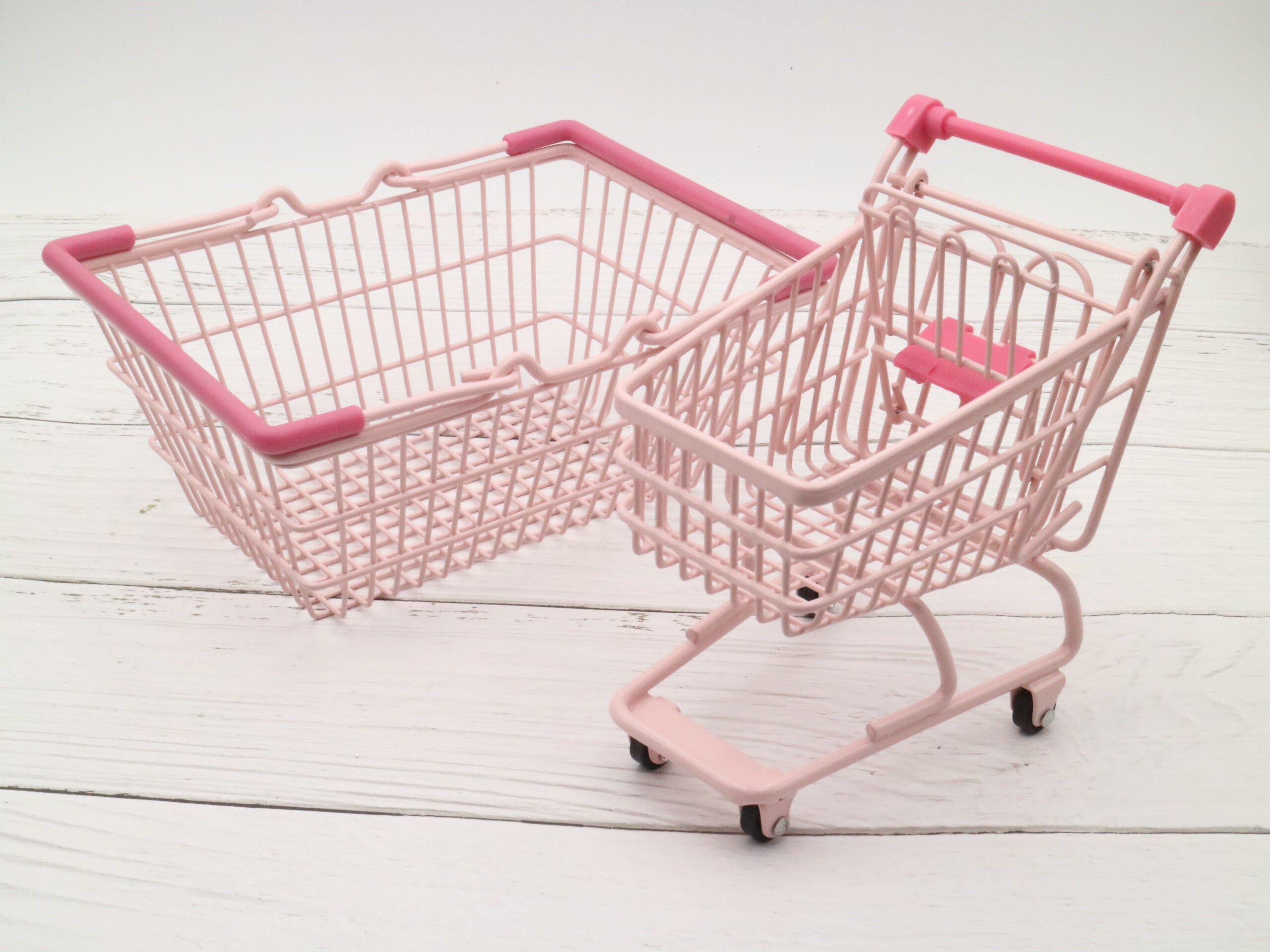 Pink Mini Shopping Cart | Medium Shopping Basket | Shopping Cart Toy ...