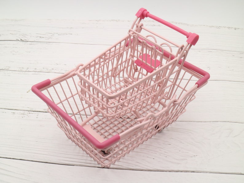 Pink Mini Shopping Cart | Medium Shopping Basket | Shopping Cart Toy ...