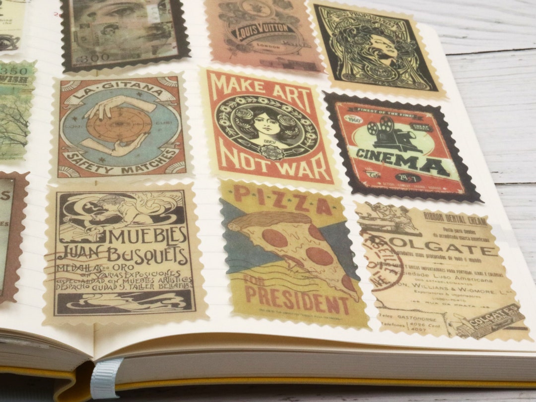 Poster Washi Stickers | Retro Poster Ads Magazine Advertisement Sticker ...